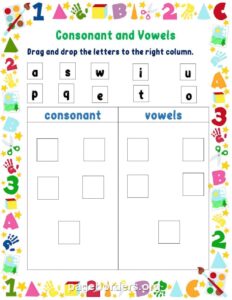 Vowels And Consonants Worksheets - Printable Coloring Free