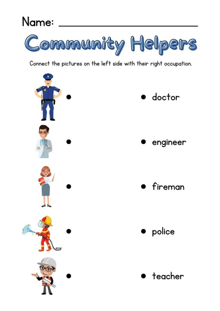 Community Helpers Worksheets - Printable Coloring Free