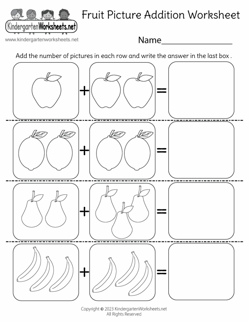 Basic Addition Worksheets - Printable Coloring Free