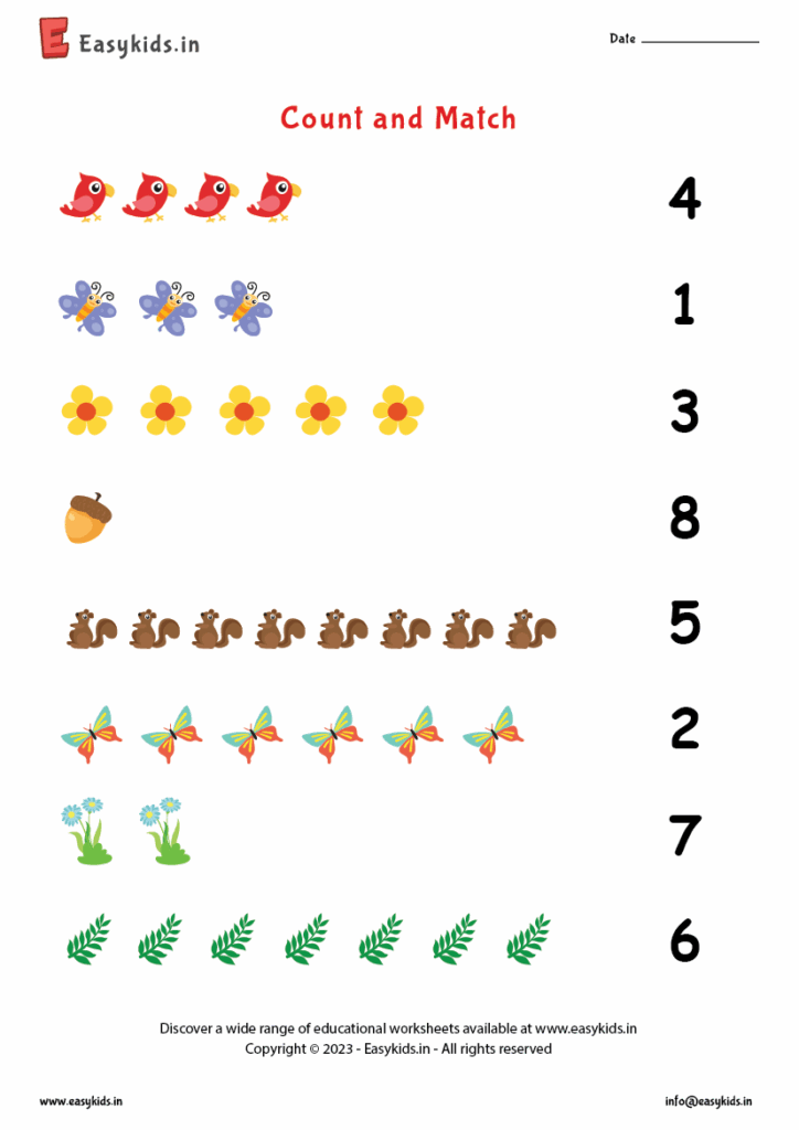 Nursery Maths Worksheet - Printable Coloring Free