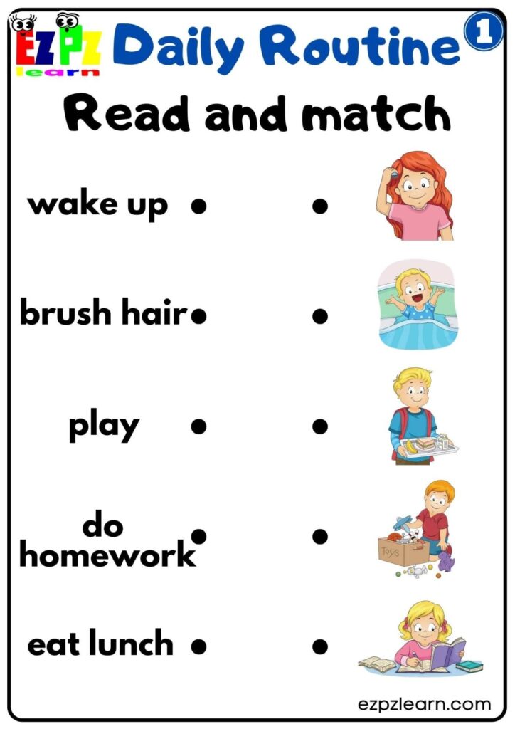 Daily Routine Worksheet - Printable Coloring Free
