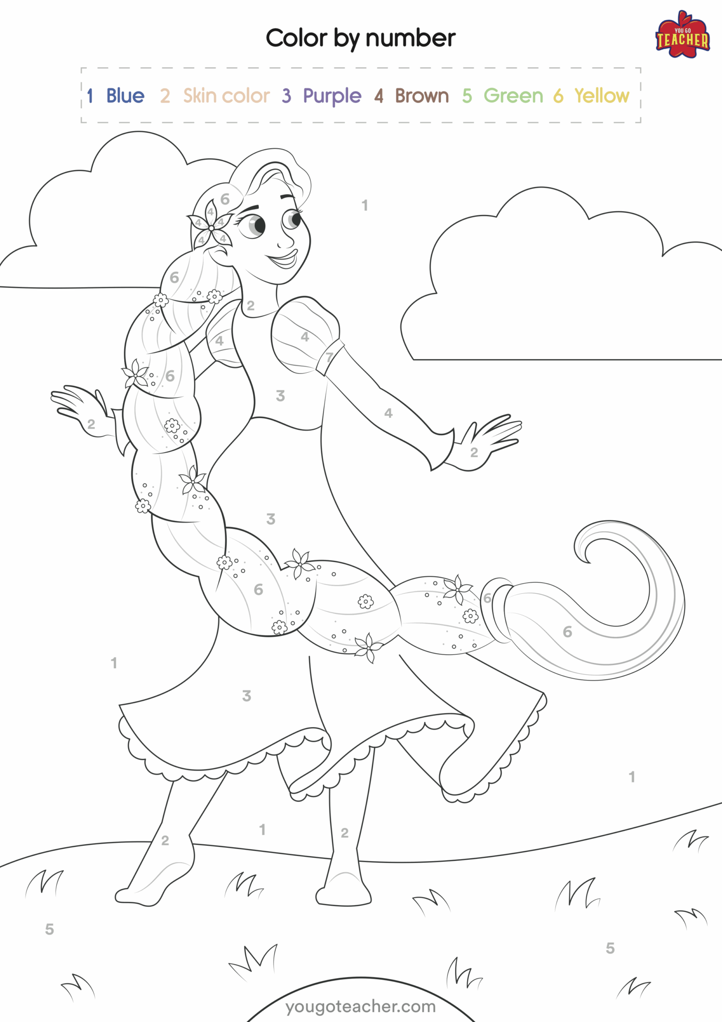 Disney Colour By Numbers - Printable Coloring Free