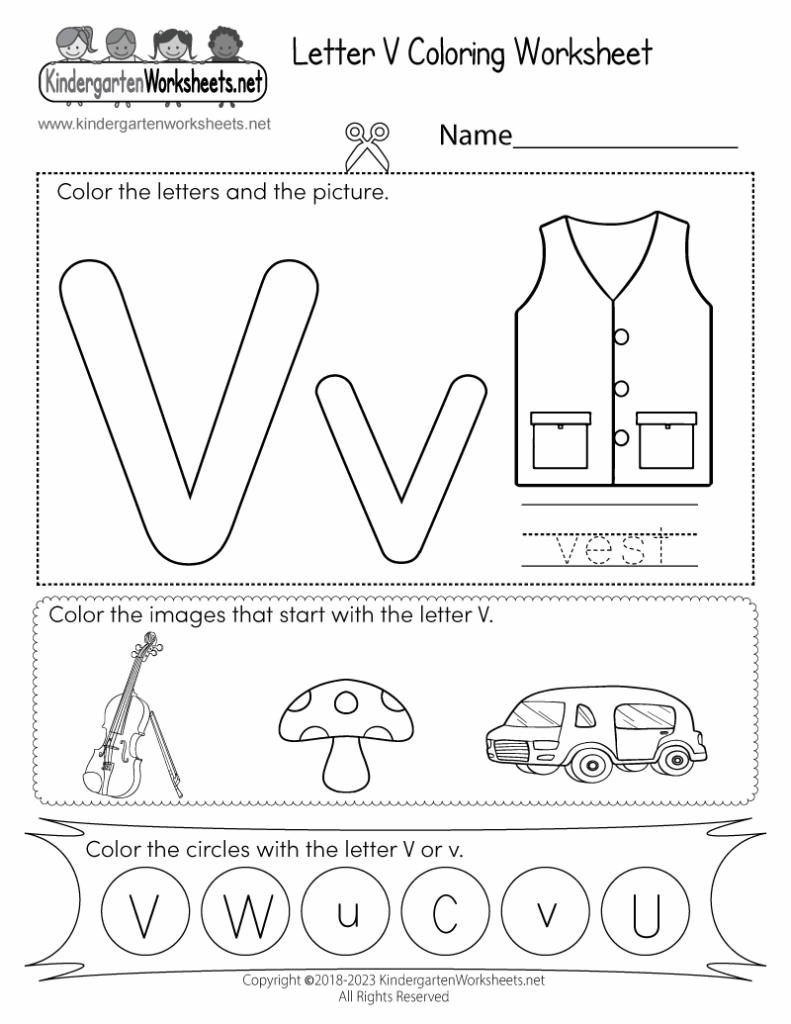 Letter V Worksheets - Printable Coloring Free