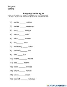 Pang-Ugnay Worksheet - Printable Coloring Free