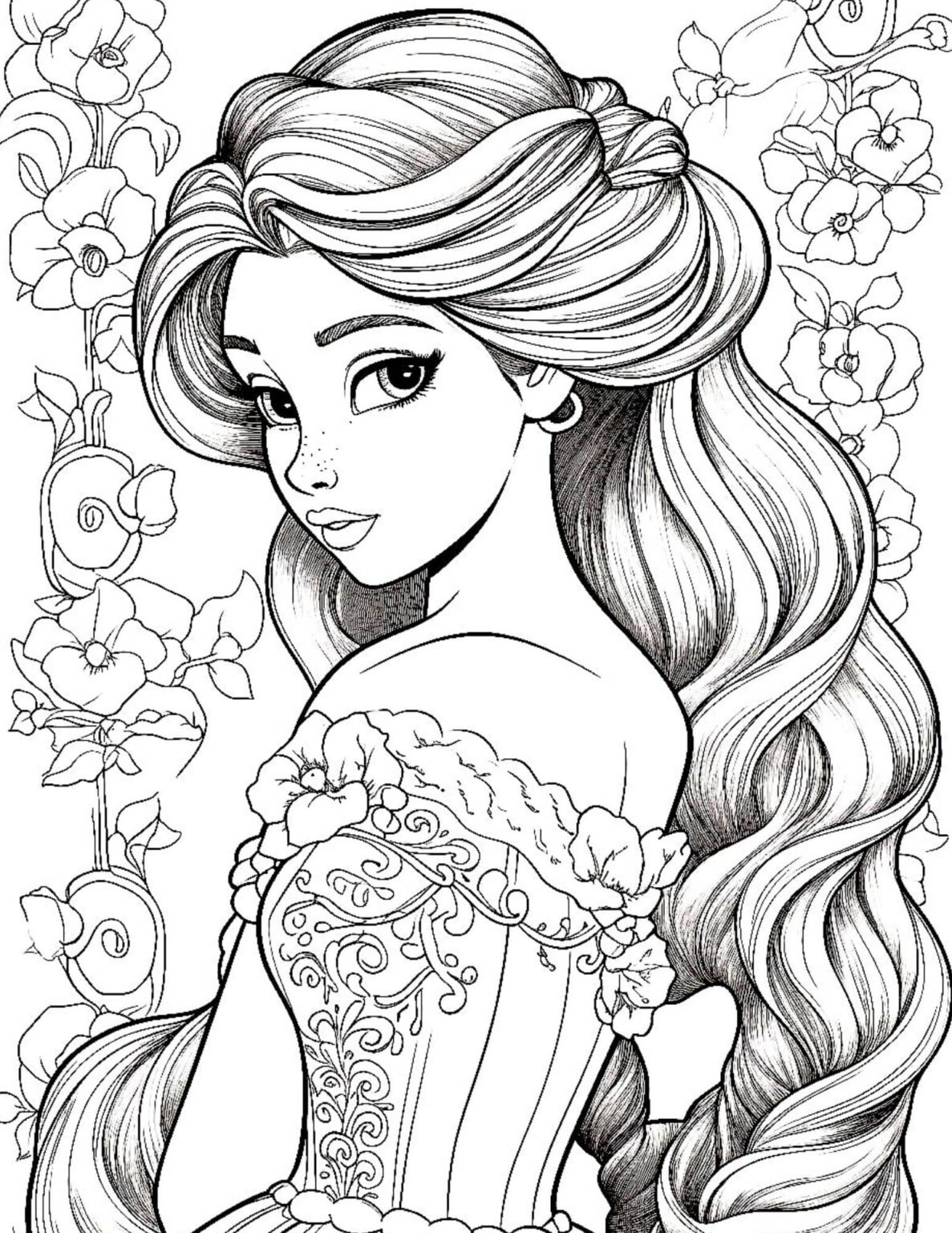 Disney Princess Rapunzel Coloring Pages - Printable Coloring Free