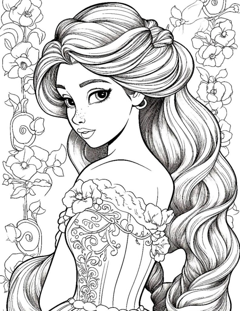 Disney Princess Rapunzel Coloring Pages - Printable Coloring Free