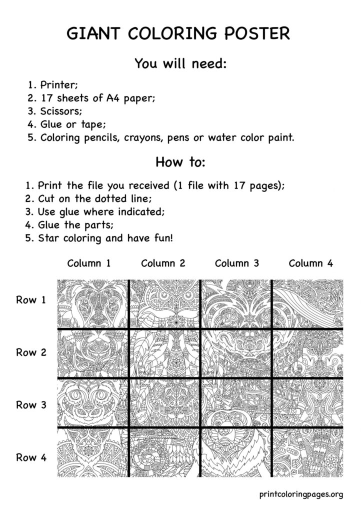 Coloring Posters For Adults - Printable Coloring Free