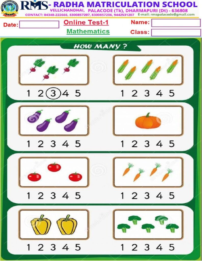 Maths Worksheet For Class Ukg - Printable Coloring Free