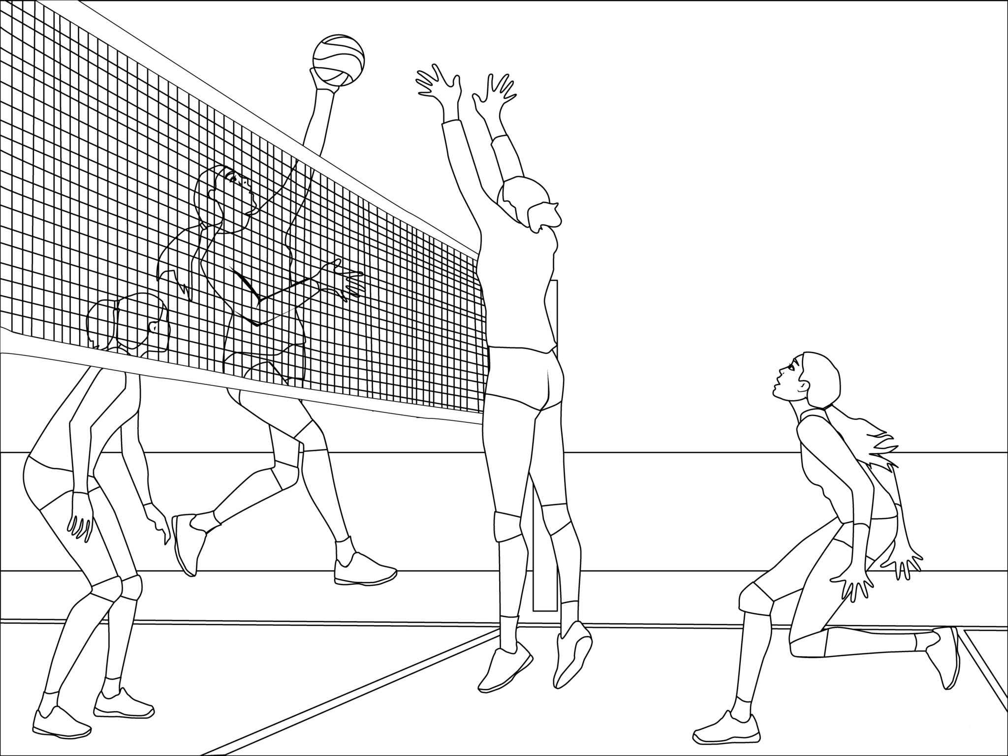 Volleyball Coloring Pages - Printable Coloring Free